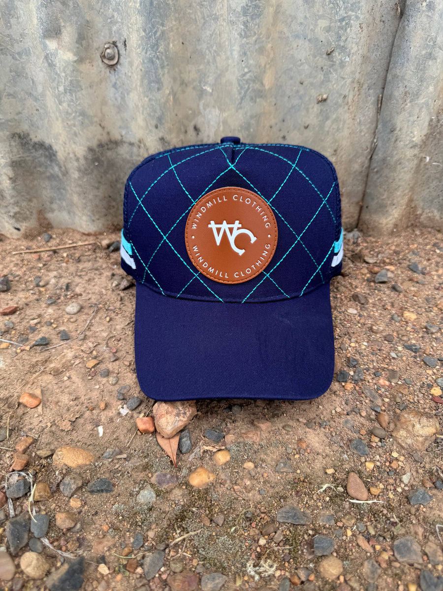 Toddlers / Youth / Adults Navy Teal Bull Trucker Caps – Little Windmill ...